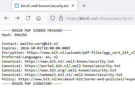 Waarom iedere website een security.txt nodig heeft » BIT